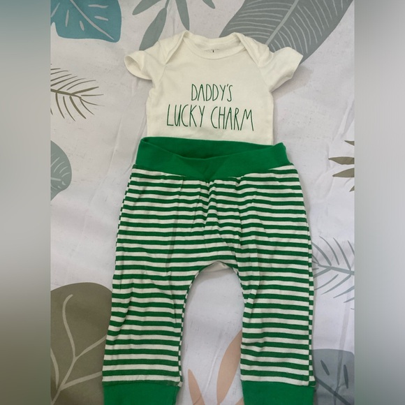 Rae Dunn | Matching Sets | Rae Dunn Baby Green And White Striped Outfit ...